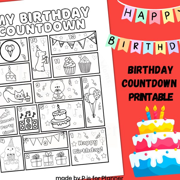 Birthday Countdown Calendar for Kids - Etsy