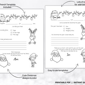 Letter to Santa and Coloring Page Printable, Children’s Letter to Santa ...