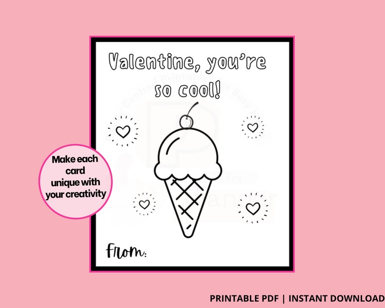 Color Your Own Valentine Cards, Printable Valentines Cards, Classroom ...