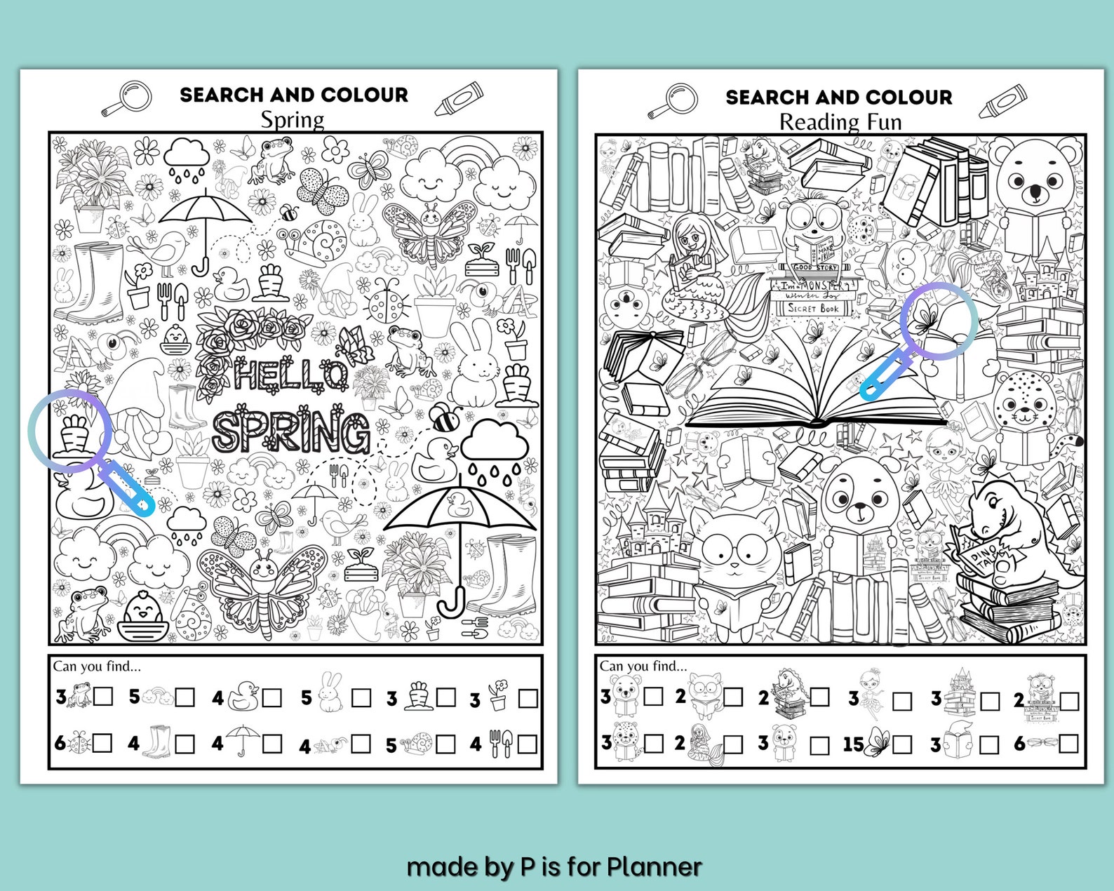 Search and Color Game Bundle, Printable Seek and Find Hidden Objects ...