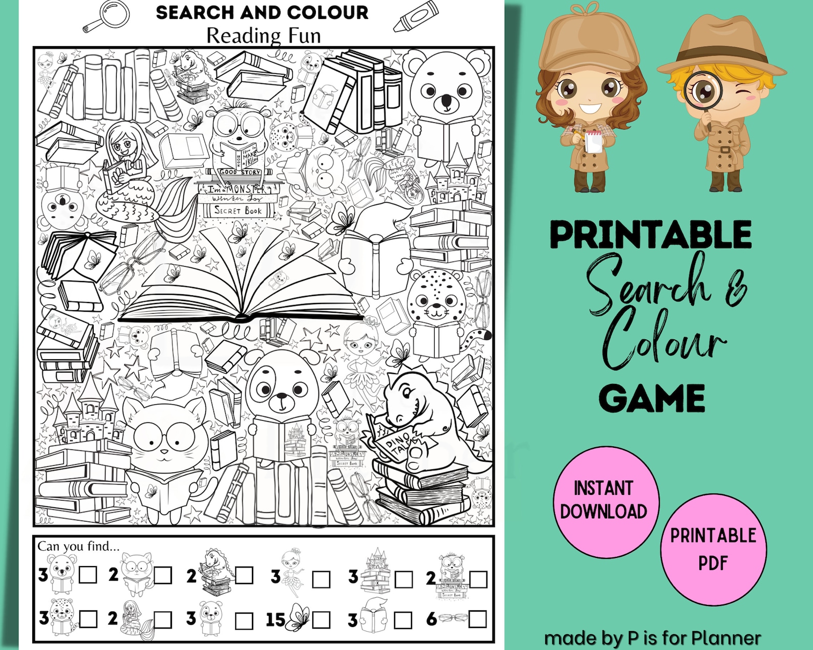 Search and Colour Printable Activity, I Spy Game, Reading Colouring ...