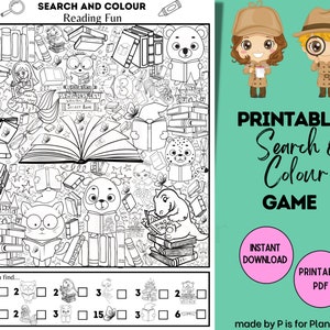 Search and Colour Printable Activity, I Spy Game, Reading Colouring ...