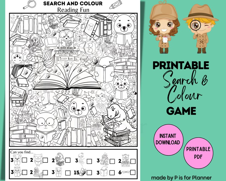 Search and Colour Printable Activity, I Spy Game, Reading Colouring ...