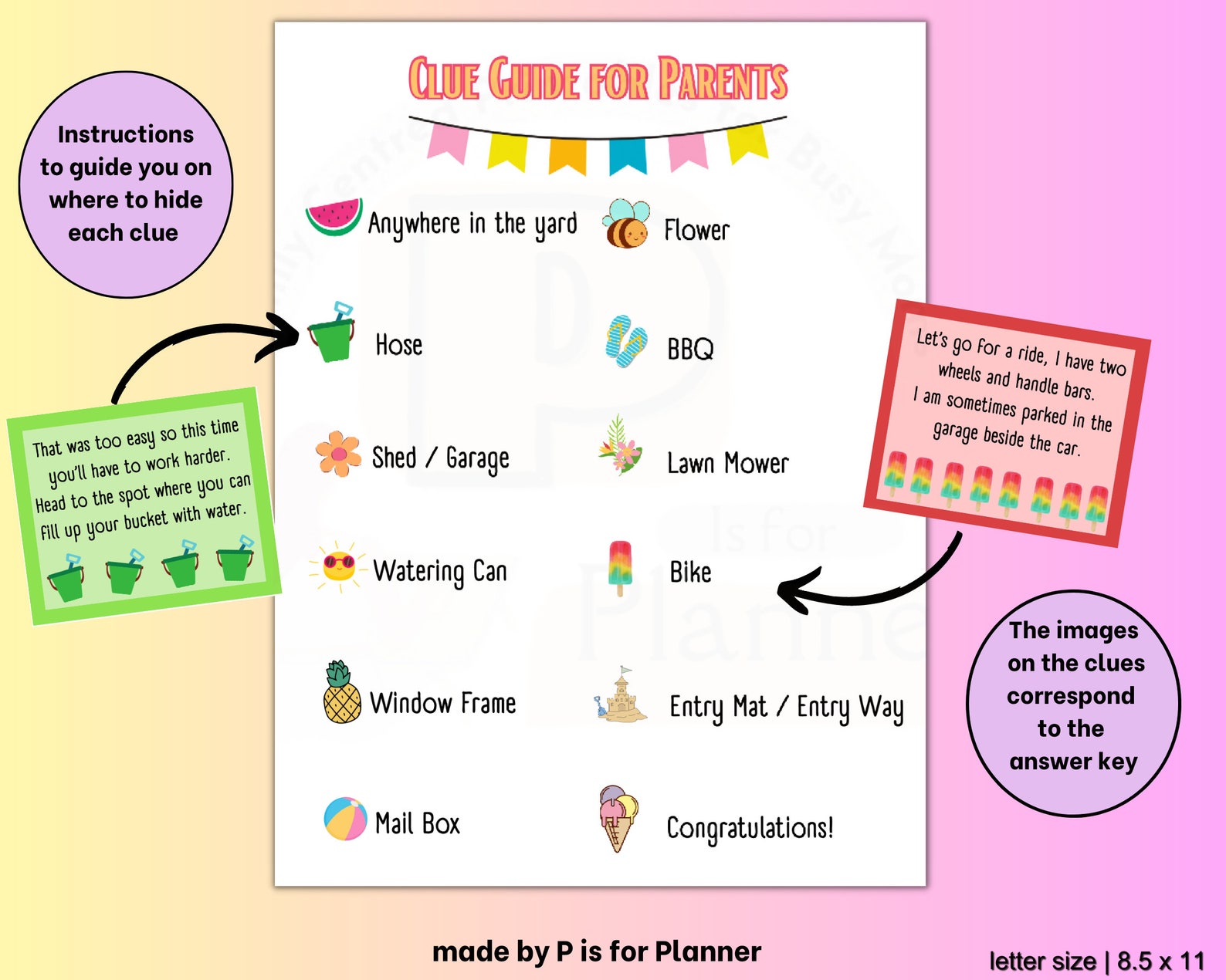 Summer Scavenger Hunt for Kids, Outdoor Summer Treasure Hunt Clues, Fun ...