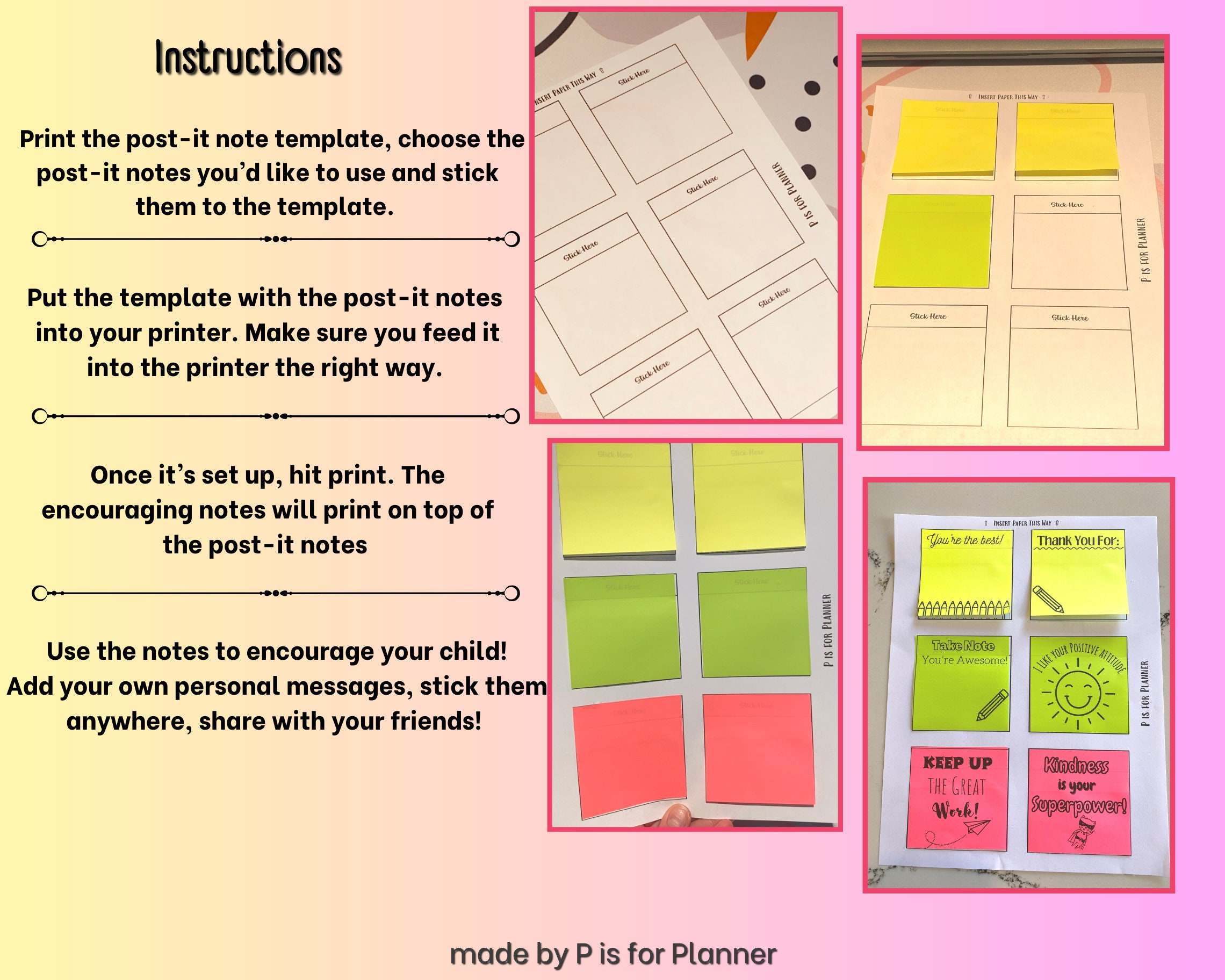 Printable Lined Post Its