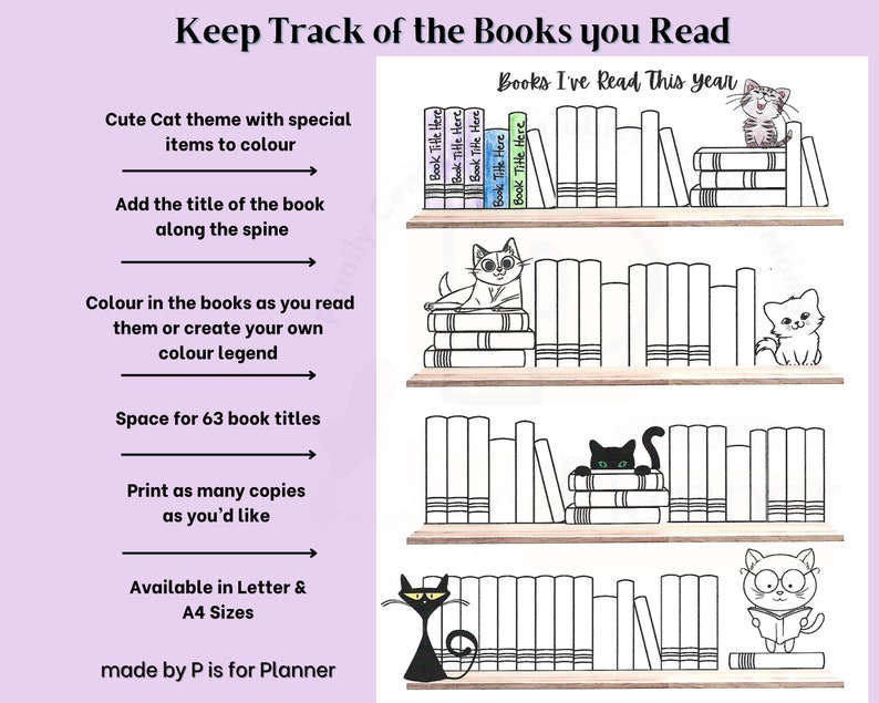 Bookshelf Printable, Reading Tracker, Reading Challenge, Reading ...