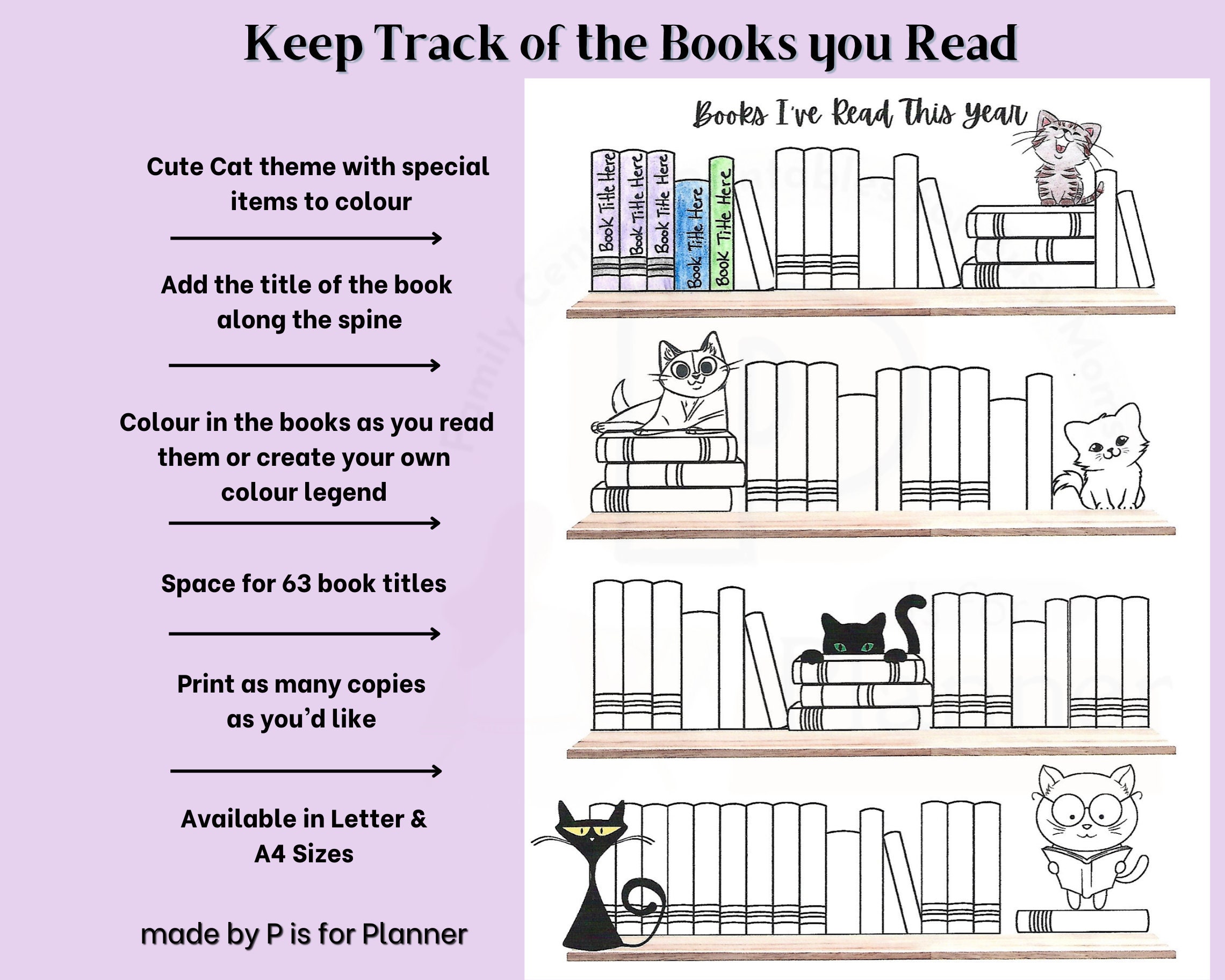 Bookshelf Printable, Reading Tracker, Reading Challenge, Reading ...