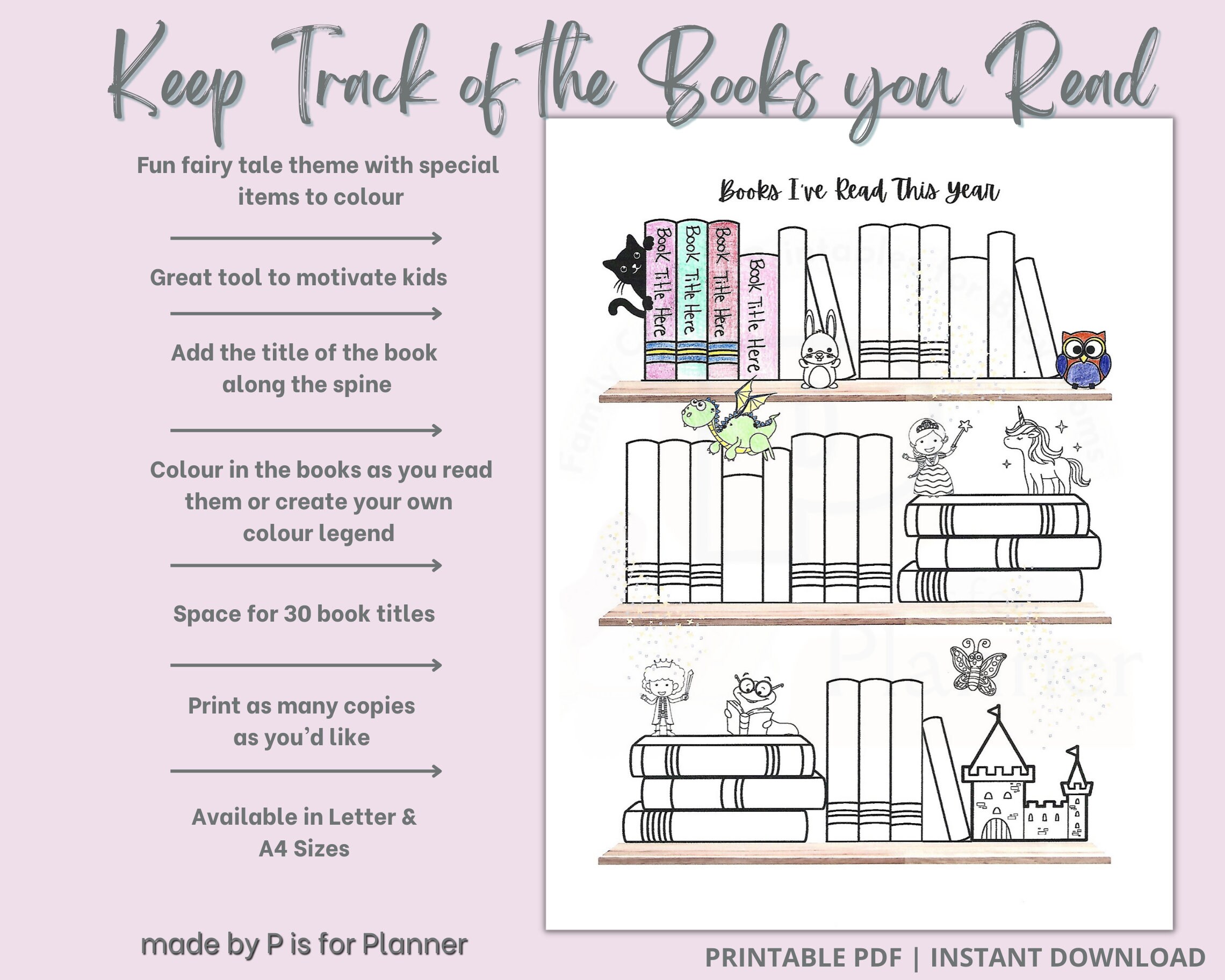 Printable Bookshelf Reading Tracker, Books I’ve Read This Year ...