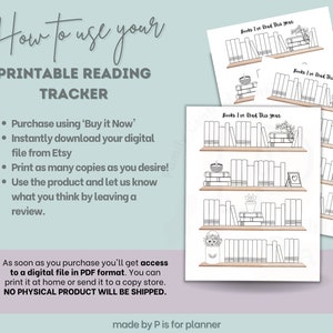 Book Tracker Printable Bookshelf Reading Log Planner Insert Plant Theme ...