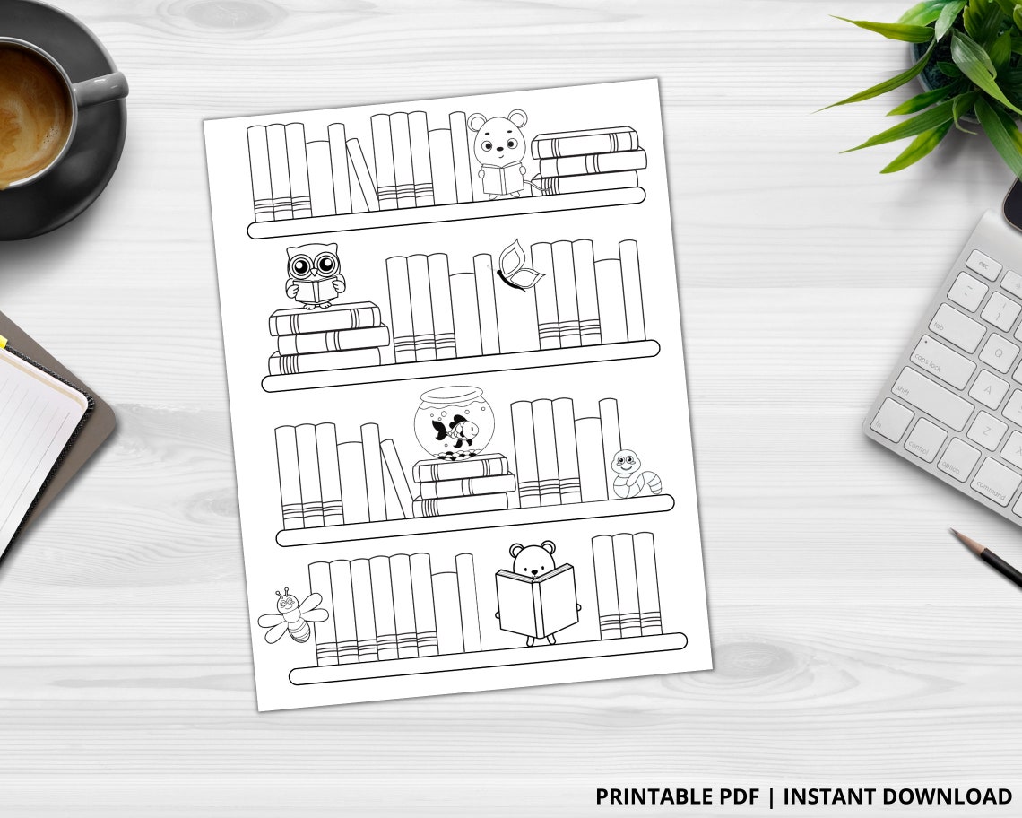 Bookshelf Reading Tracker Printable, Reading Challenge Bookshelf 52 ...