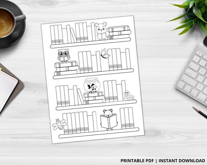 Bookshelf Reading Tracker Printable, Reading Challenge Bookshelf 52 ...