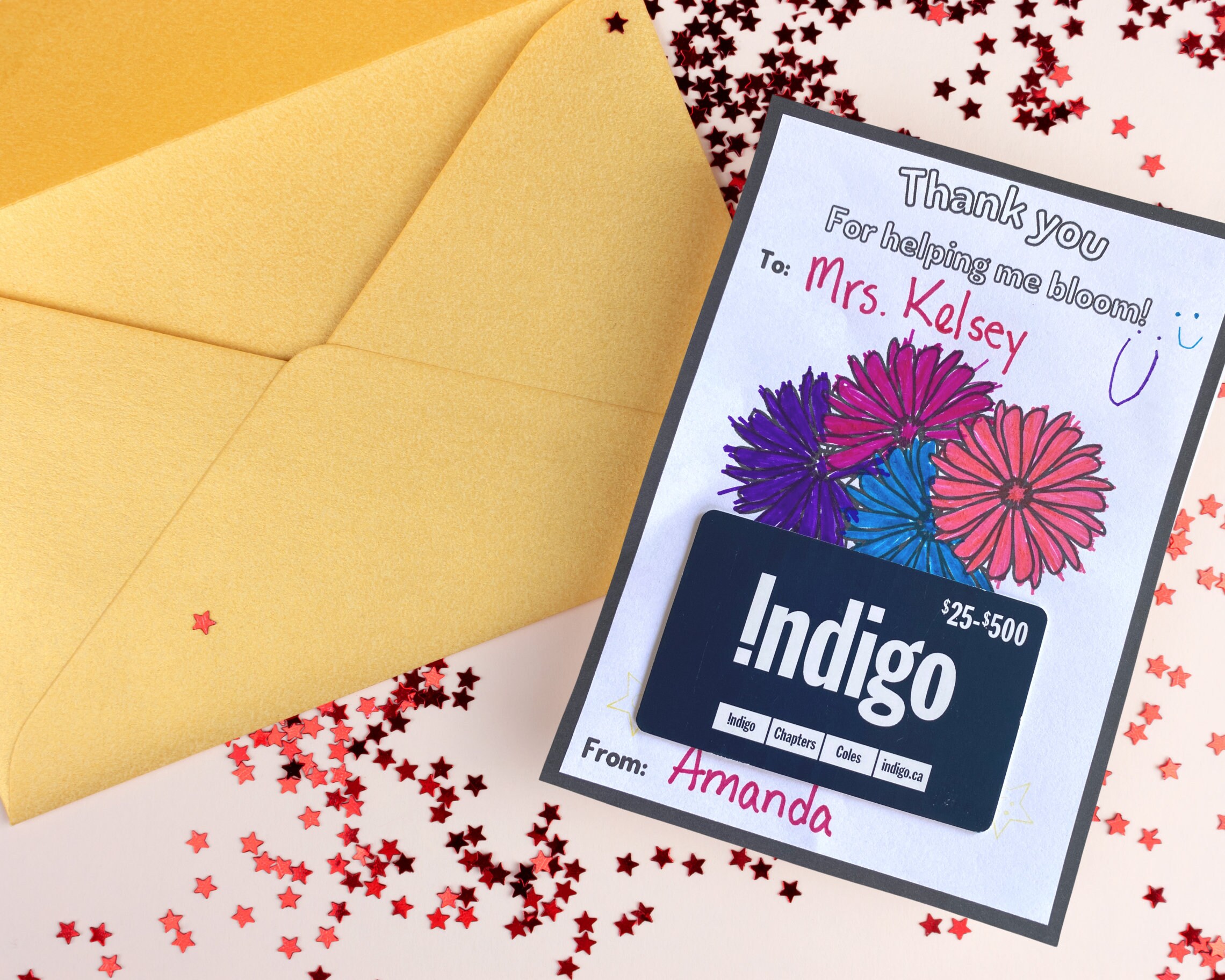 Thank You Teacher Card in English and French, Year End Teacher Gift ...