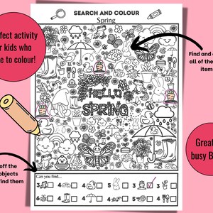 Search and Colour Printable Game Bundle, Seek and Find Kids Activity ...