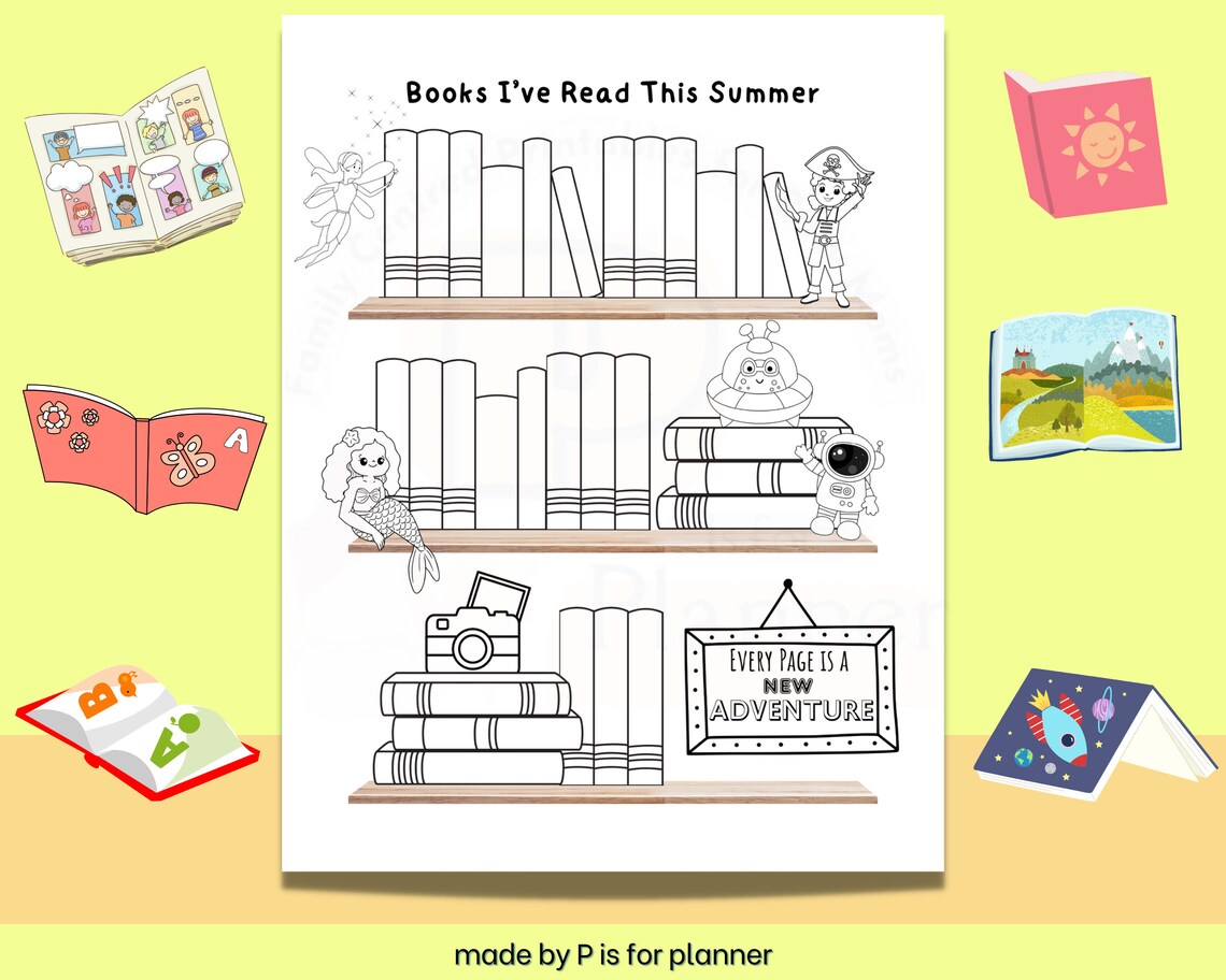 Reading Tracker Printable Kids Summer Reading Log Summer - Etsy