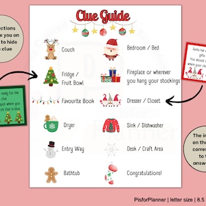 Christmas Scavenger Hunt for Kids, Indoor Holiday Treasure Hunt Clues ...