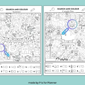 Search and Color Game Bundle, Printable Seek and Find Hidden Objects ...