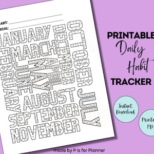 Habit Tracker Printable, Daily, Monthly, Yearly Tracker, 30 Day ...