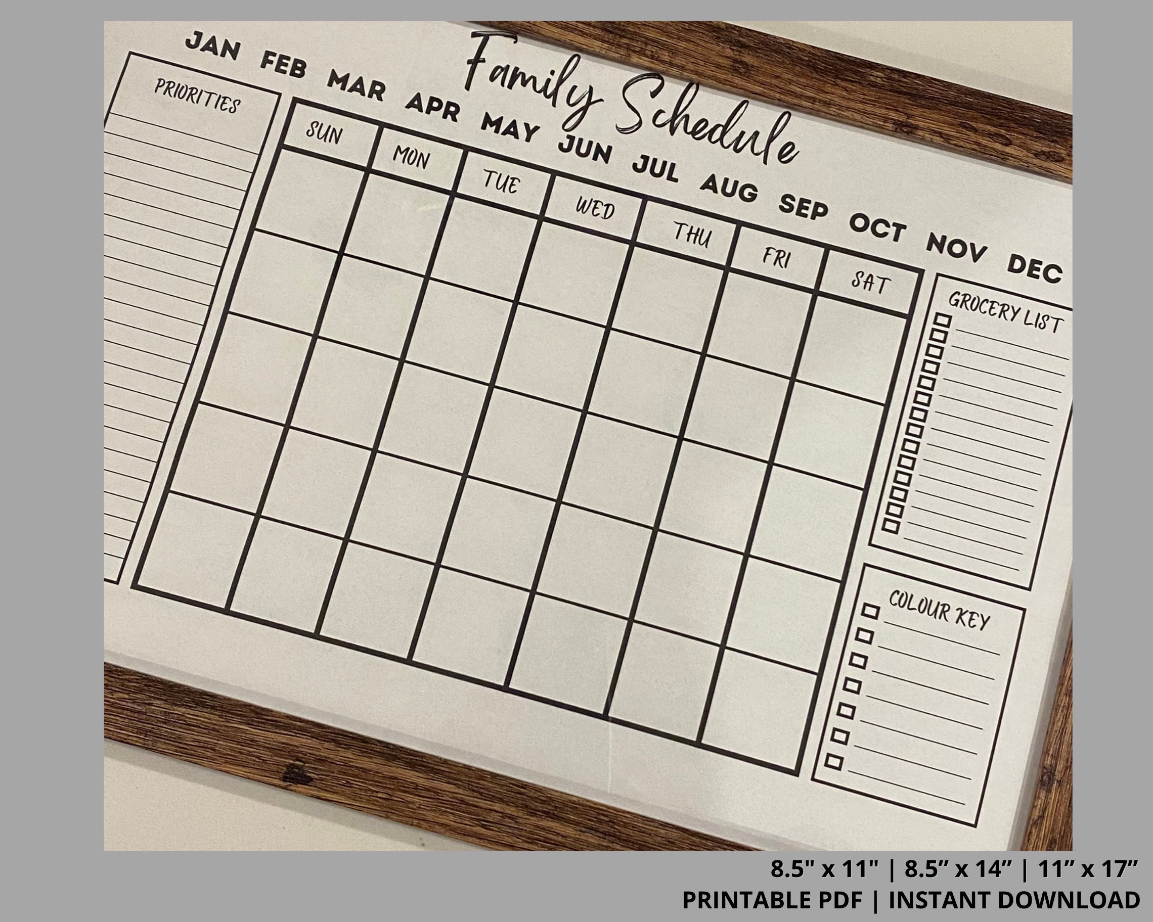Printable Family Calendar Planner 2024, Monthly Family Calendar ...