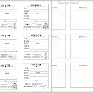 Book Review Sticky Notes, Book Rating Card, Reading Journal, Books Read ...