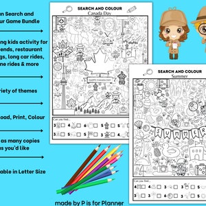 Search and Colour Printable Game Bundle, Seek and Find Kids Activity ...