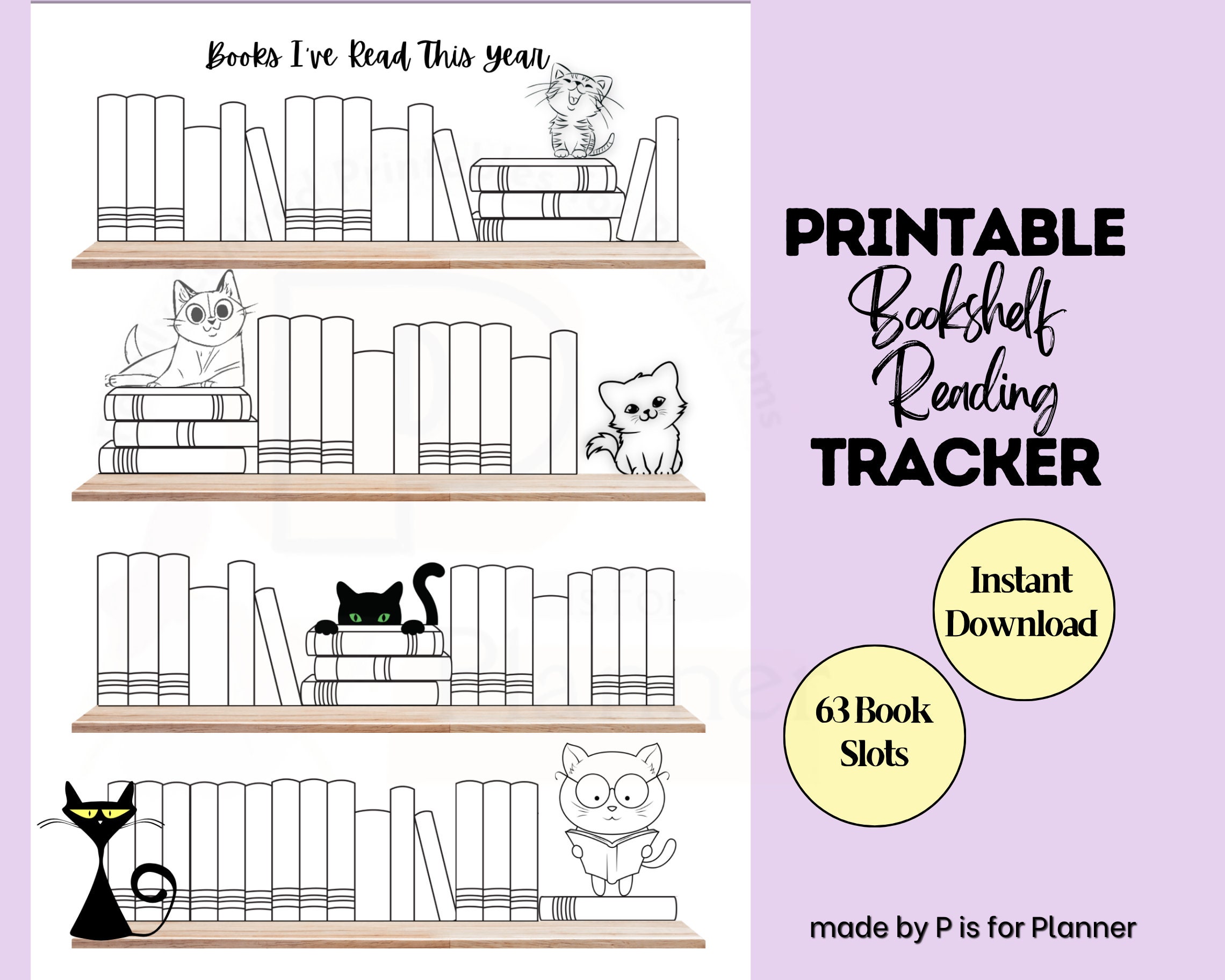 Bookshelf Printable, Reading Tracker, Reading Challenge, Reading ...