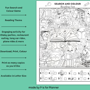 Search and Colour Printable Activity, I Spy Game, Reading Colouring ...