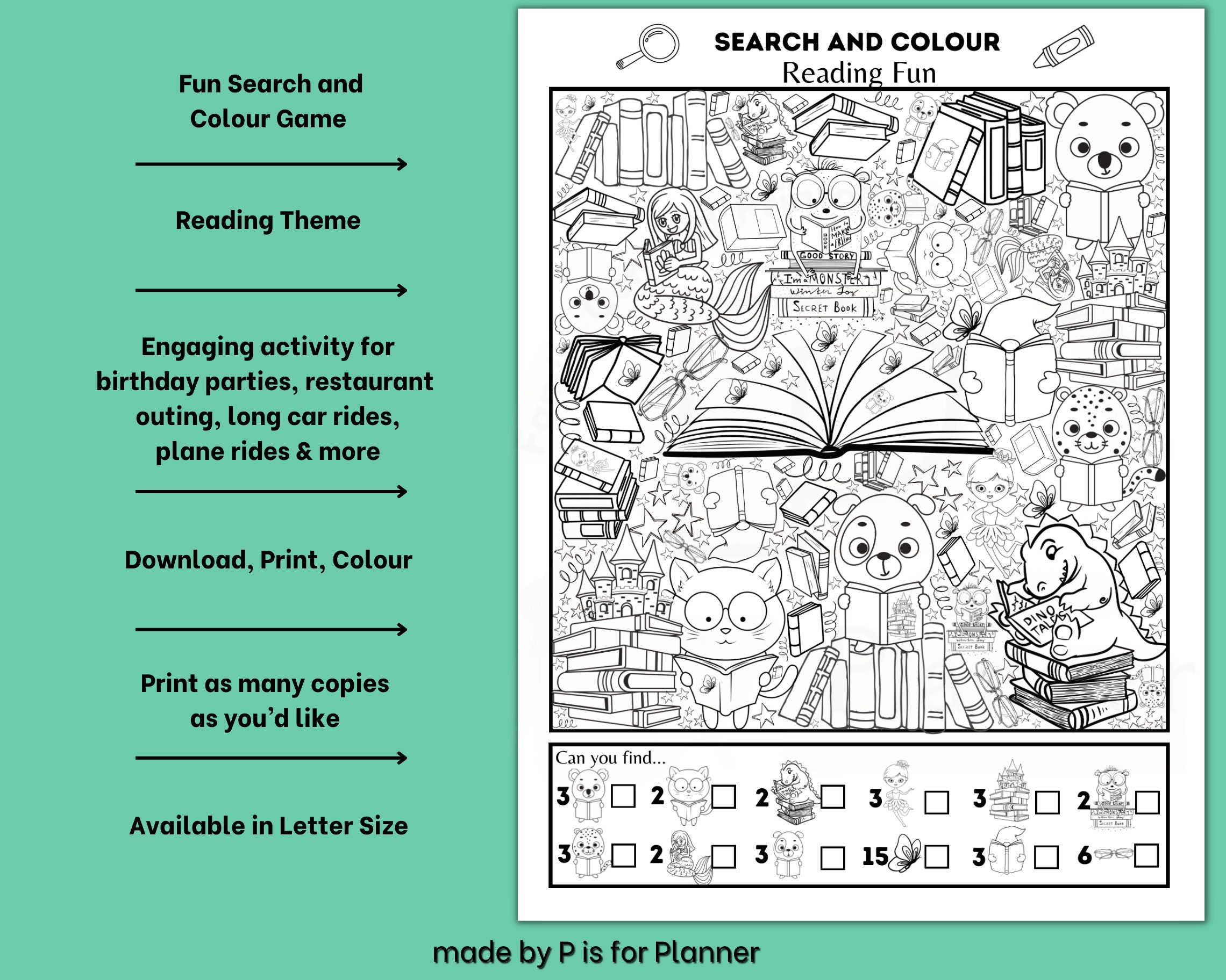 Search and Colour Printable Activity, I Spy Game, Reading Colouring ...