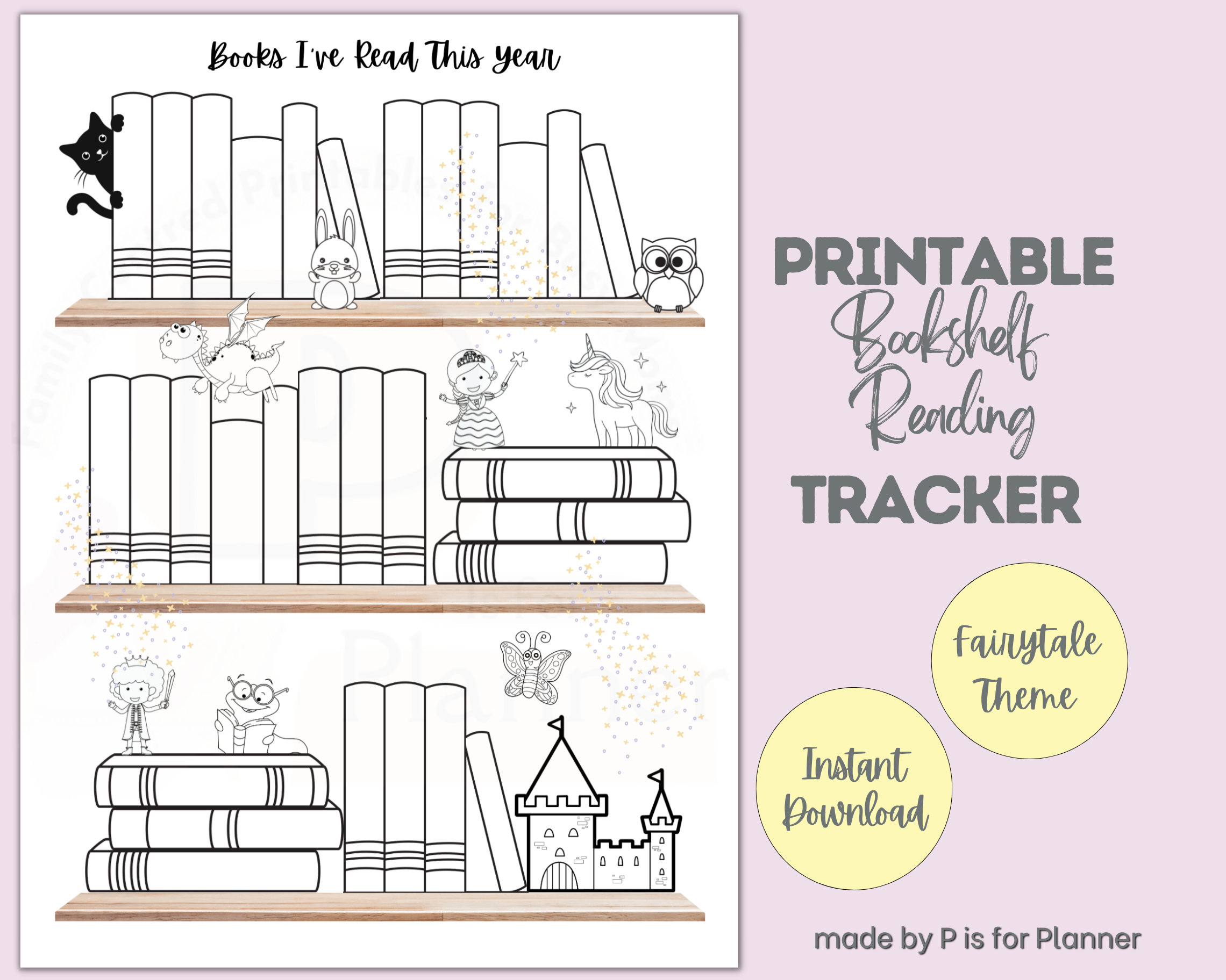 Printable Bookshelf Reading Tracker, Books I’ve Read This Year ...