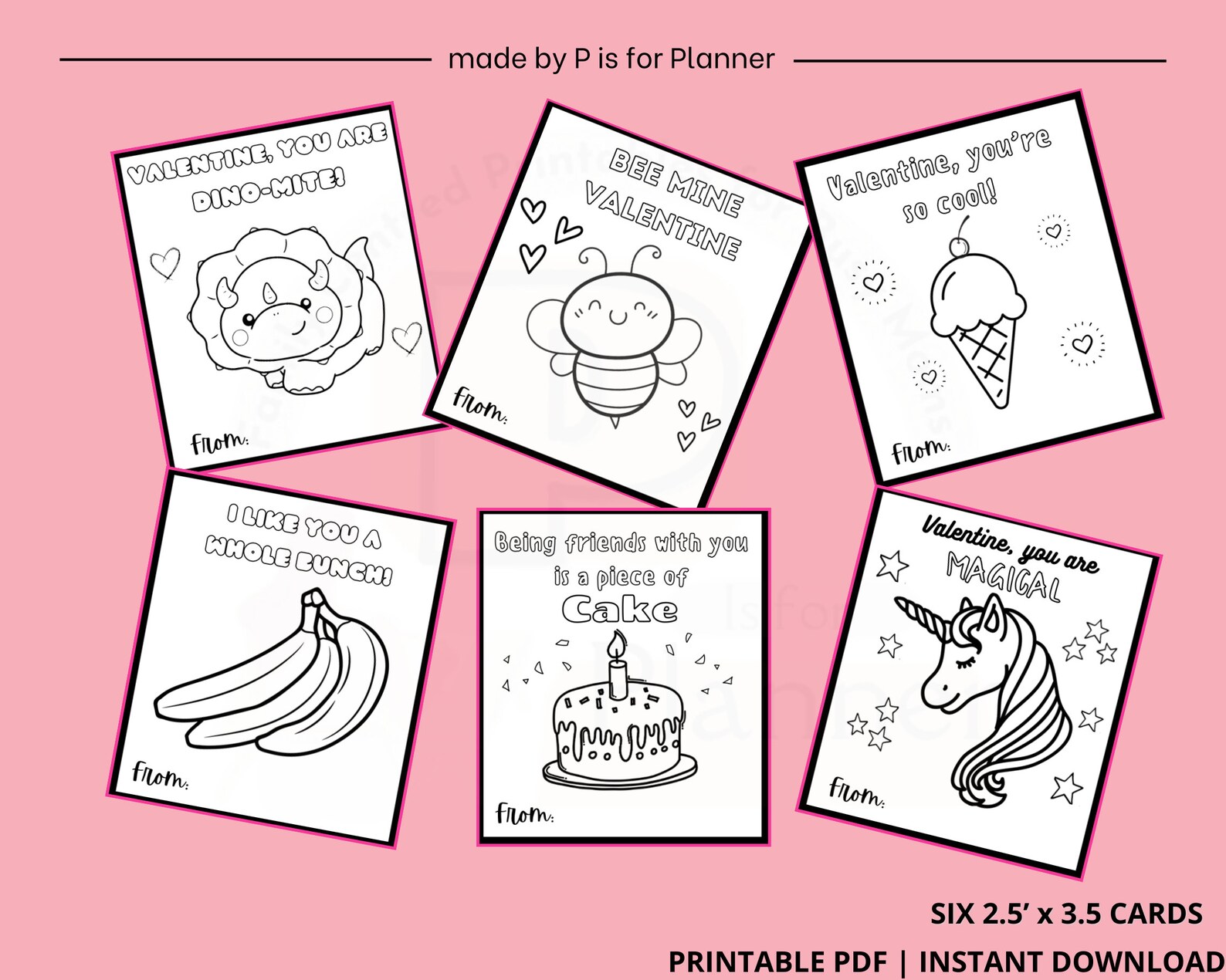 Color Your Own Valentine Cards, Printable Valentines Cards, Classroom ...