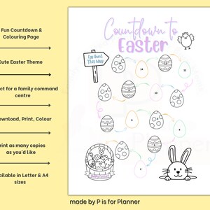 Easter Countdown Printable Activity, Easter Colouring Page, Easter Game ...