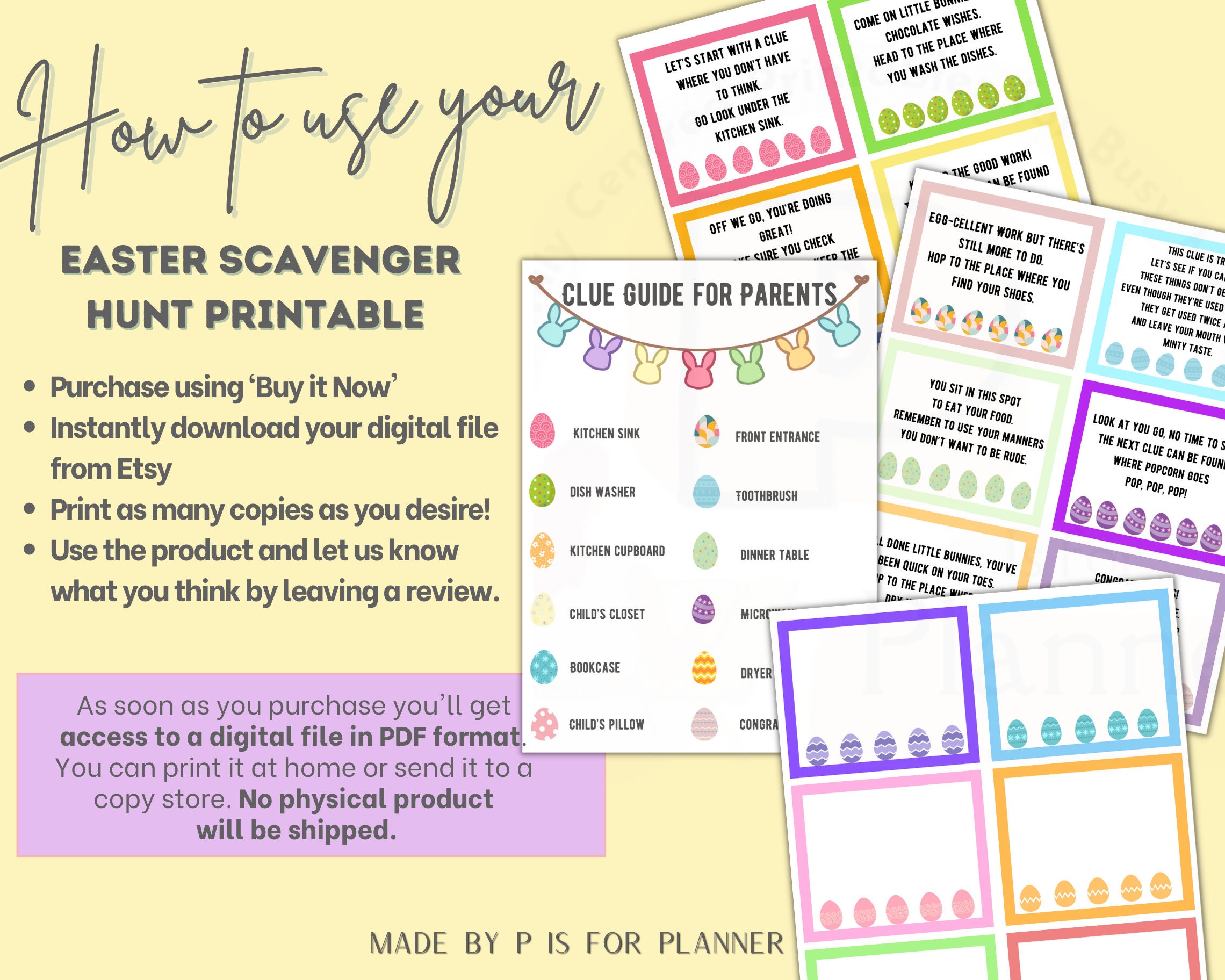 Indoor Easter Scavenger Hunt, Easter Game for Kids, Treasure Hunt for ...