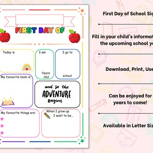 First and Last Day of School Sign Templates, Printable Editable Back to ...
