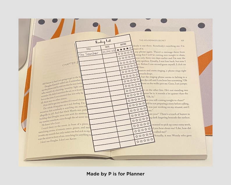 Printable Bookmark, Reading Log Tracker, Library Card Bookmark for ...