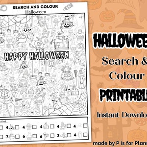 Halloween Search and Color Printable, Halloween Colouring Activity Page ...