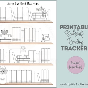 Book Tracker Printable Bookshelf Reading Log Planner Insert Plant Theme ...