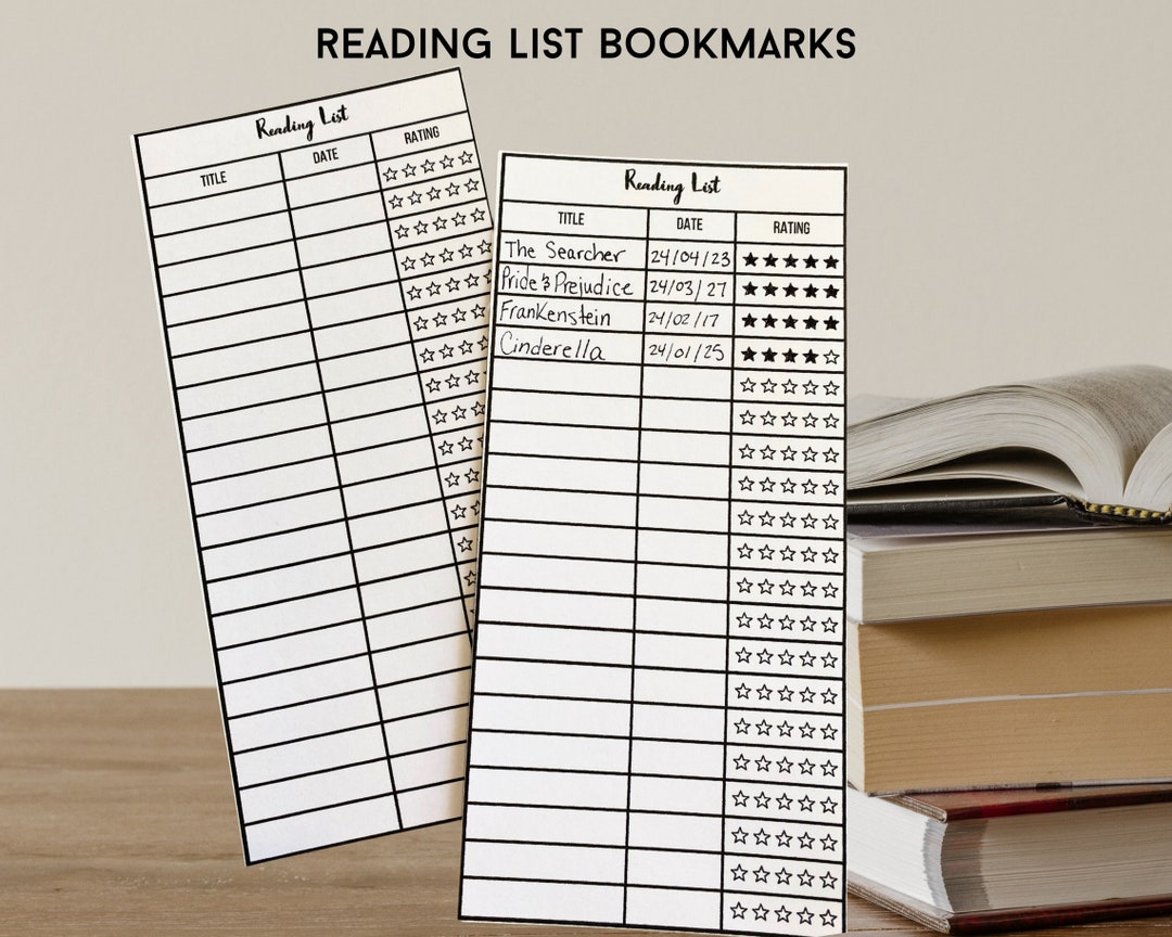 Printable Bookmark, Reading Log Tracker, Library Card Bookmark for ...