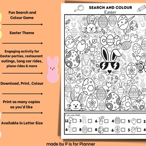 Easter Search and Colour Printable, I Spy Easter Game, Colouring Page ...