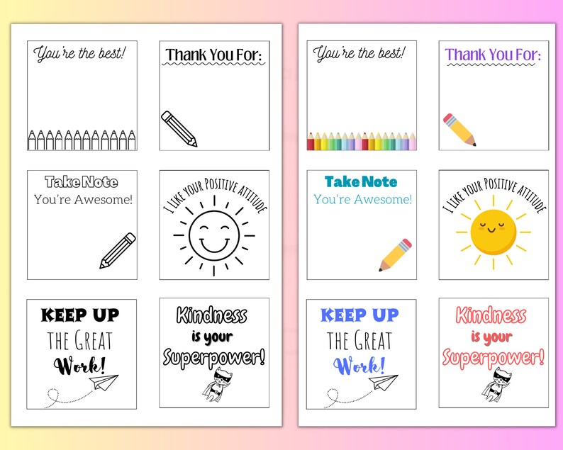 Back to School Sticky Notes, Printable Sticky Notes, Teacher Notes ...