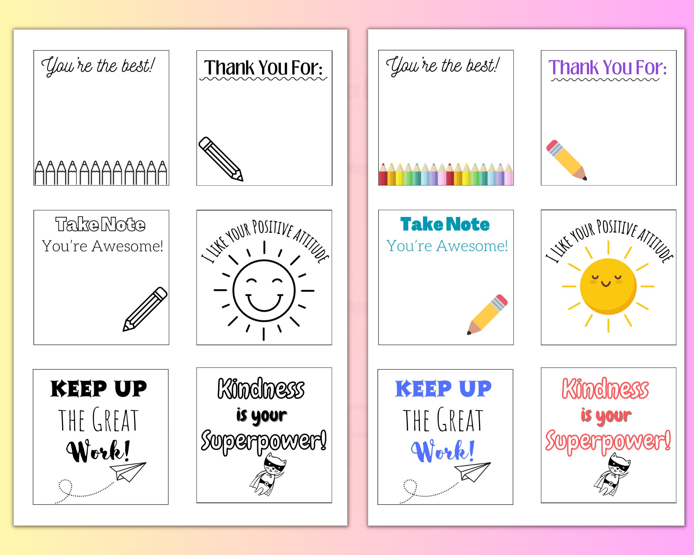 Back to School Sticky Notes, Printable Sticky Notes, Teacher Notes ...