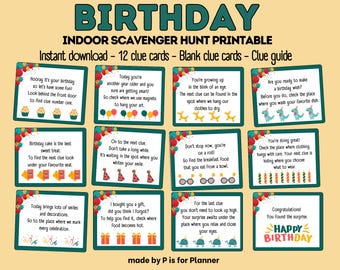 Birthday Scavenger Hunt for Kids, Birthday Treasure Hunt, Indoor ...