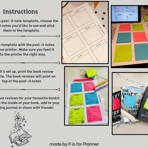 Book Review Sticky Notes, Book Rating Card, Reading Journal, Books Read ...