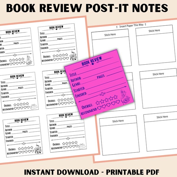 Book Review Template - Etsy