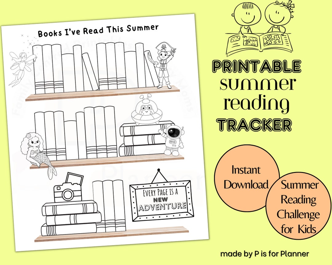 Reading Tracker Printable, Kids Summer Reading Log, Summer Reading ...