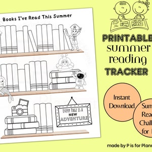 Reading Tracker Printable, Kids Summer Reading Log, Summer Reading ...
