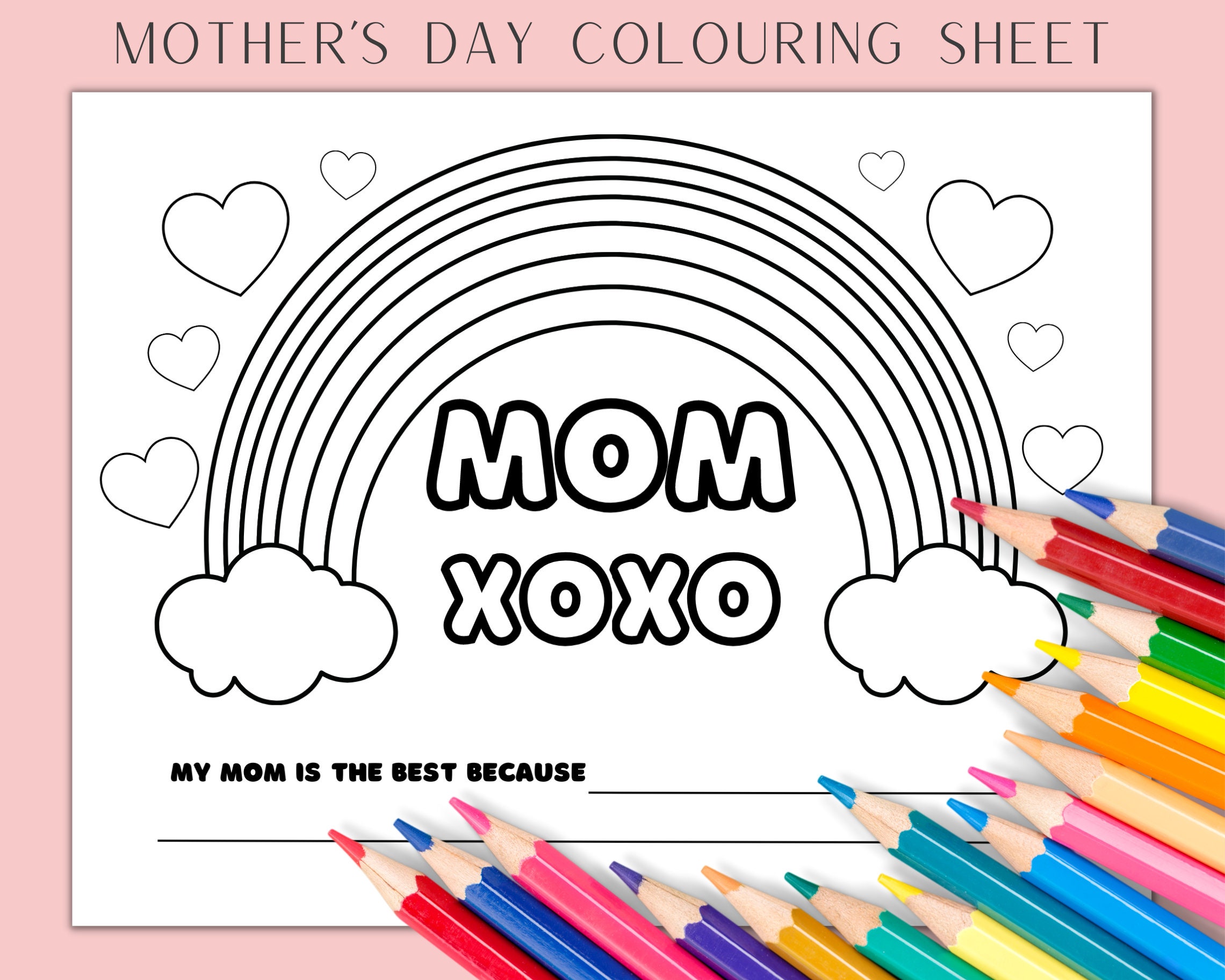 Mother’s Day Colouring Page Printable Gift for Mom Fill in the Blank ...