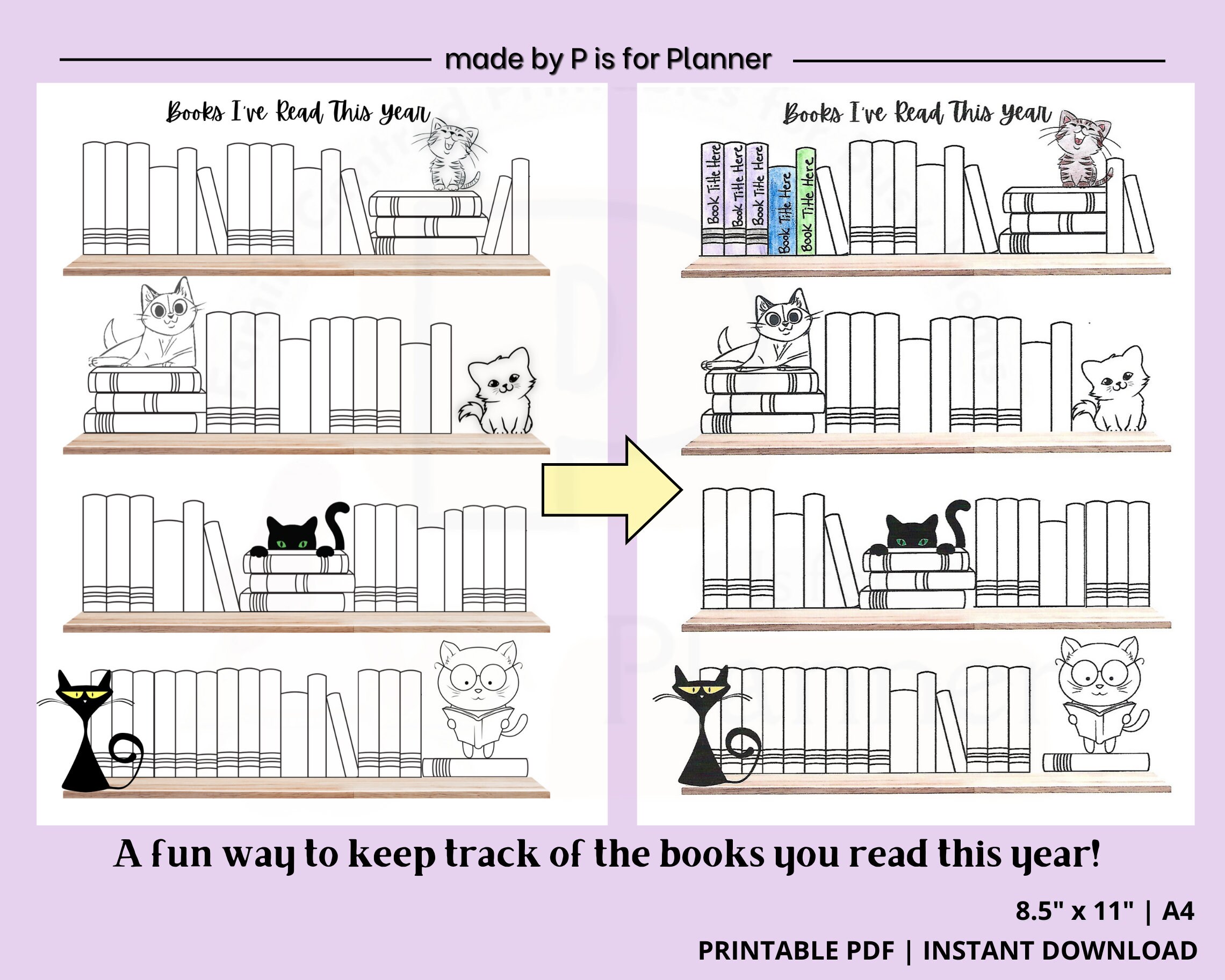 Bookshelf Printable, Reading Tracker, Reading Challenge, Reading ...