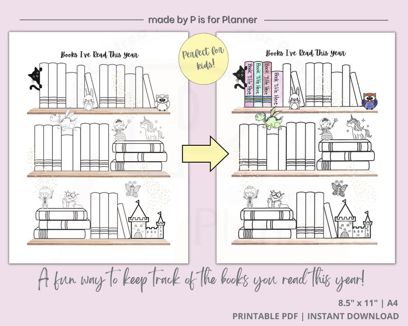 Printable Bookshelf Reading Tracker, Books I’ve Read This Year ...