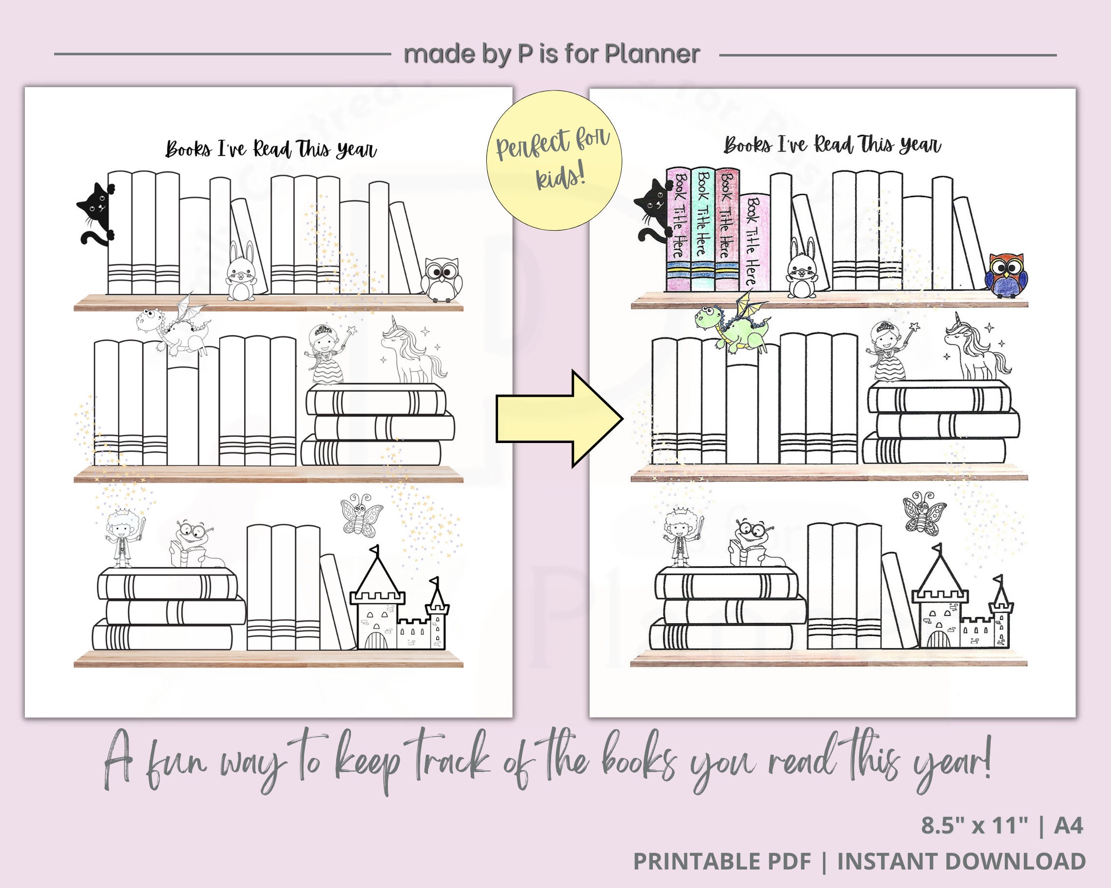 Printable Bookshelf Reading Tracker, Books I’ve Read This Year ...