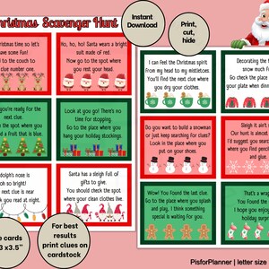 Christmas Scavenger Hunt for Kids, Indoor Holiday Treasure Hunt Clues ...