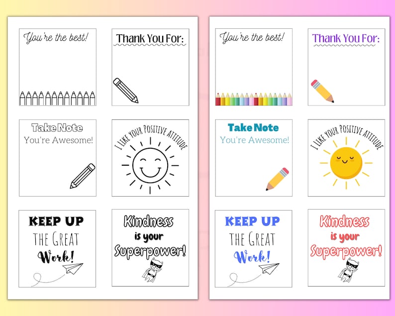 Motivational Sticky Notes for Kids, Printable Sticky Notes, Adhesive ...
